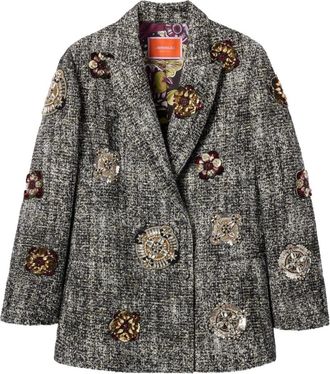 La DoubleJ blazer croisé à broderies - Noir