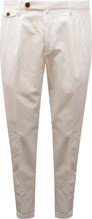 BRIGLIA 1949 Homme, Pantalons, Blanc, Taille: M Bg02 Pantalon Facile en Coton/Lin