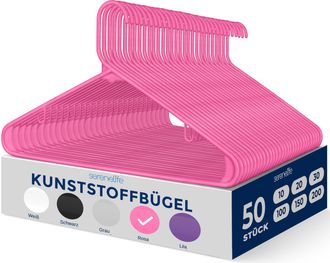 SereneLife Kleiderbügel Platzsparend 50 Stück, Bügel rutschfest mit Einkerbungen im Schulterbereich für Kinder & Erwachsene, Hangers Clothes, Aufhänger für Garde
