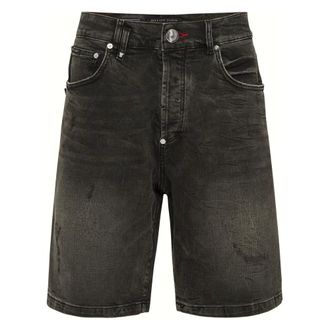 Philipp Plein Homme, Shorts, Gris, Taille: W32 Denim Shorts Formentera Skull