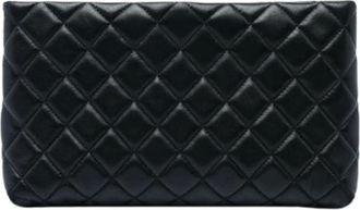 Chanel Pre-owned Sacoche matelass&eacute;e en cuir dagneau - Femme - Pre-owned - Noir - Taille: ONE Size