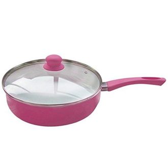 MSV 110442 Schmorpfanne, Keramik, 28 cm, Himbeer/Weiß