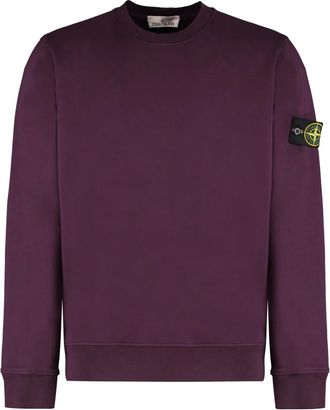 Stone Island Homme, Sweatshirts et sweats &agrave; capuche, Violet, Taille: M Cotton Crew-neck SweaT-shirt