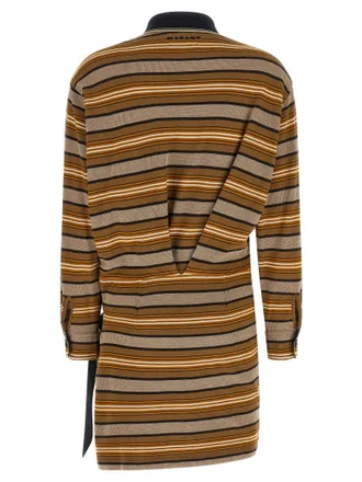 Isabel Marant Striped Cotton Piquet Dress - Brown