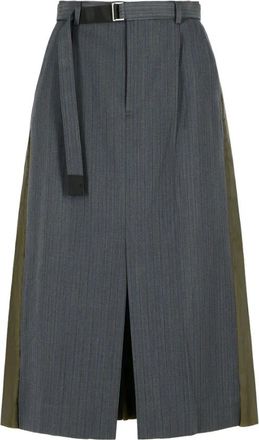 sacai Femme, Jupes, Gris, Taille: 40 FR Jupe &Eacute;l&eacute;gante au Design Tendance