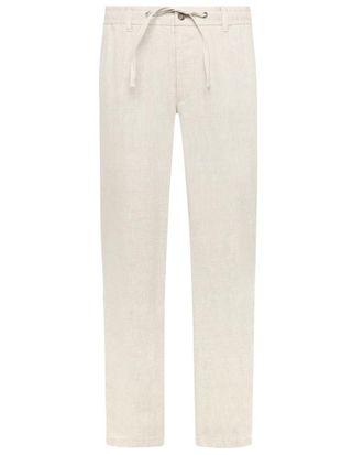 Tom Rusborg Sommerliche Leinenhose mit elastischem Bund und Kordelzug in