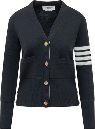 Thom Browne Femme, Pulls, Bleu, Taille: 38 FR Cardigans