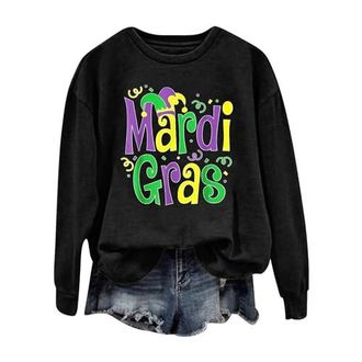Generic Mon panier avec lettres imprim&eacute;es et col rond Sweat-shirt de No&euml;l pour femme, Noir, XXL