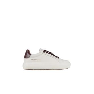 Alexander Smith Soho Donna in glattem wei&szlig;em Leder und bordeauxfarbenen Details - - Shoes - Damen - Wei&szlig; - 37 EU