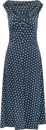 Michael Kors Femme, Robes, Bleu, Taille: 42 FR Robe Midi en Jersey Mat Stretch &agrave; Pois