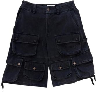 Untitled Artworks Homme, Shorts, Noir, Taille: S Cargo Shorts Washed