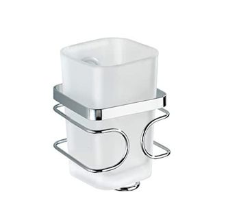 WENKO Gobelet Premium Acier INOX Zahnb&uuml;rstenhalter f&uuml;r Zahnb&uuml;rste und Zahnpasta Brillant