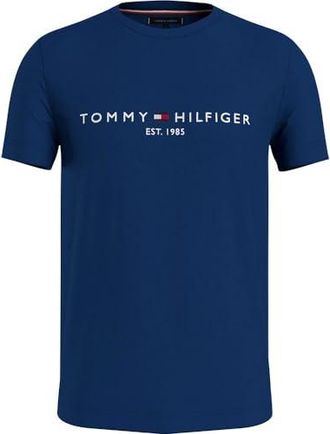 Tommy Hilfiger T-Shirt Manches Courtes Homme Slim Fit, Bleu (Anchor Blue), S