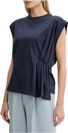 Twinset Femme, Tops, Bleu, Taille: 40 FR T-shirt sans manches &agrave; col rond