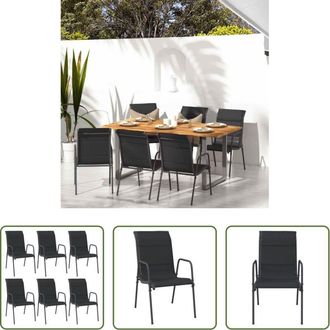 vidaXL Chaise ext&eacute;rieure - Chaises de jardin lot de 6 Acier et textil&egrave;ne Noir