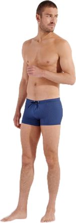 HOM Hom Herren Morny Badehose Swim Trunks, Micro Motiv Marineblau/Orange, XL