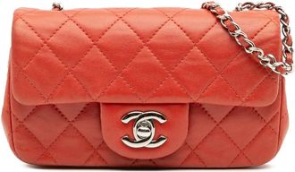 Chanel Hobo Bags - Extra Mini Rectangular Classic Lambskin Single Fla - Gr. unisize - in Rot - für Damen