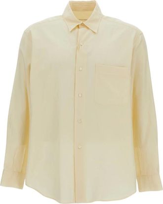 Kaptain Sunshine Kaptain Sunshine, Homme, Chemises, Beige, Taille: XL Cotton and Silk Twill Shirt