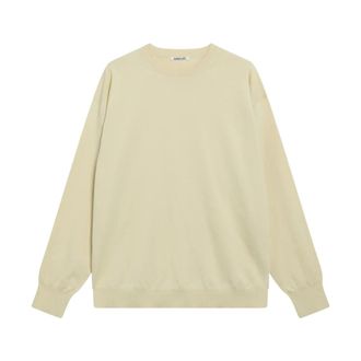 Auralee Homme, Sweatshirts et sweats &agrave; capuche, Beige, Taille: L Giza High Gauge Knit P/O