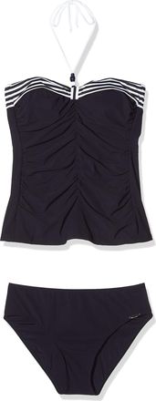 Sunflair Tankini Bandeau-Tankini - Bandeau-Top mit Softschalen f&uuml;r EIN verf&uuml;hrerisches Dekollet&eacute; - gestreiftes und Gerafftes Set mit verstellbaren Tr&auml;gern - kl