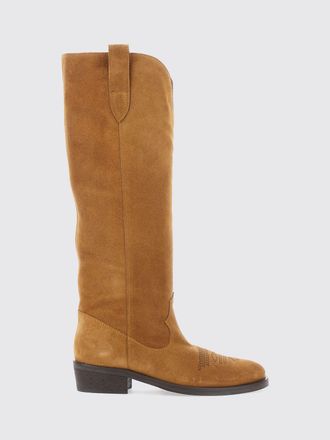 Via Roma 15 Bottes texanes hauteur genou en daim avec petit talon