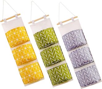 TOPBATHY 3 S&auml;tze Teiliges Baumwoll leinen Wandh&auml;ngeset Atmungsaktive Langlebige Aufbewahrungstaschen f&uuml;r Haushalt Multifunktionale Organizer f&uuml;r Schlafzimmer W