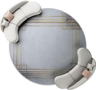 Generic Tapis Lavable et Antid&eacute;rapant Gris Or pour Salon Salle &agrave; Manger Chambre Adulte et Ado Cuisine - Tapis Motif Abstrait Moderne Minimaliste Lignes, Poil 