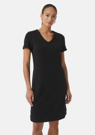 Comma Midikleid Kleid Kurzes Piqu&eacute;-Kleid mit V-Ausschnitt und Taschen