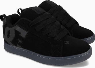 DC Court Graffik - Baskets en cuir - Noir/gris/noir r&eacute;fl&eacute;chissant