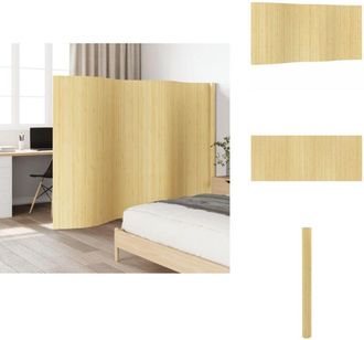 vidaXL Paravent Hell Natur 165x400 cm Bambus - Bambus Raumteiler - Naturholztone - Zimmerdivider - Wohnraumgestaltung - Flexible Raumteilung