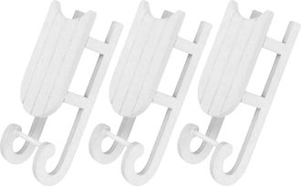 Valiclud Toyvian 3 Stück Teiliges Mini Holzschlitten Weihnachtsdekoration Handgefertigte Tisch-deko Kompakte Holz-schlittenfiguren für Festliche Wohnaccessoire