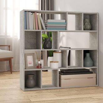 vidaXL Biblioth&egrave;que/S&eacute;parateur de pi&egrave;ce Gris b&eacute;ton 105x24x102 cm
