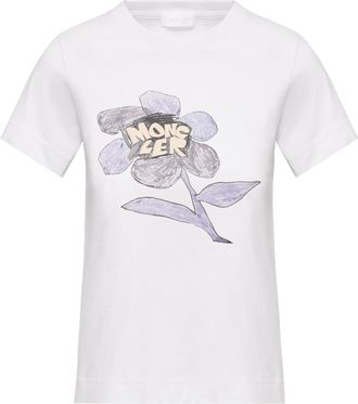 Moncler Moncler T-shirt Imprim&eacute; En Jersey De Coton, Femme, Blanc, Taille: Xl