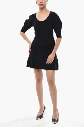 Stella McCartney Knit Mini Dress COMPACT with Flared Design Stella McCartney