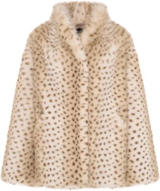 Cesare Gaspari Veste courte en fausse fourrure - Femme - Vestes - Beige - Taille: 42 FR