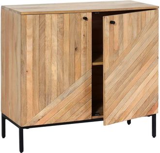 Hhg Highboard 180, Kommode Schrank Sideboard, Massiv-Holz Mango 86x90x43cm MVG-zertifiziert, natur
