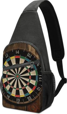 Generic Léger Sacoche Homme Bandouliere Jeu de fléchettes Sac De Poitrine Casual,Multifonction Sac Poitrine pour Voyage Homme Cyclisme