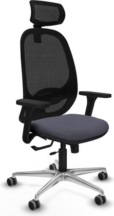 Piqueras y Crespo 24-Stunden-Stuhl mit 3D-Armen, h&ouml;henverstellbare Lendenwirbelst&uuml;tze und h&ouml;henverstellbares Kopfteil und Neigungsverstellung. Ausgestattet mit Syncro/T