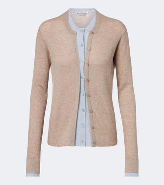 Acne Studios Cardigan superpos&eacute; en soie et laine