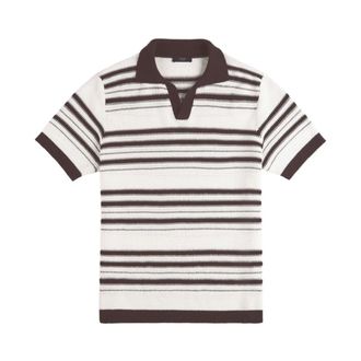 Fay Homme, Tops, Multicolore, Taille: XL Polo Ray&eacute; &agrave; Col en V et Texture C&ocirc;tes