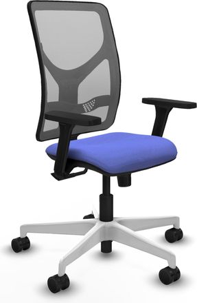 Piqueras y Crespo B&uuml;rostuhl mit Lendenwirbelst&uuml;tze, mit 3D-Armlehnen, ausgestattet mit 3 Positionen und Schneideschaum, mit 65 mm Nylon-Rollen, Grau/Hellblau