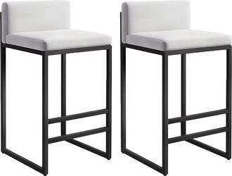 Generic K&uuml;chenbarhocker, 2er-Set, mit schmiedeeisernen Beinen und ergonomischer R&uuml;ckenlehne, ideal f&uuml;r K&uuml;cheninsel, Theke und Zuhause