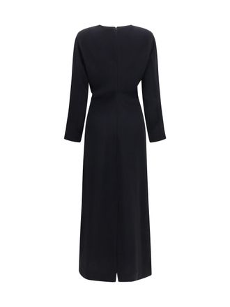 Toteme Womens Long-Sleeve Low-Waist Dress, Black Viscose