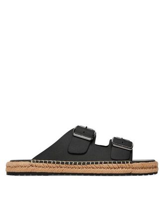 Tommy Hilfiger Espadrilles Flex Jutte Hilfiger Lth Sandal FM0FM05646 Schwarz