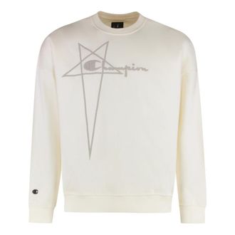 Rick Owens Cotton Crew-Neck Sweatshirt - - Sweatshirts & Hoodies - Herren - Beige - L