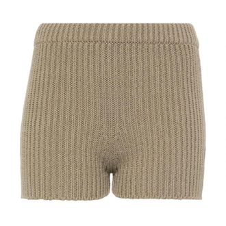 Max Mara Khaki Fishermans Strickshorts mit elastischem Bund - - Shorts - Damen - Gr&uuml;n - L