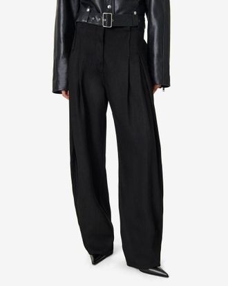 Iro Pleated High-Waist Jeans - Black