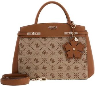 Guess sac &agrave; main sac &agrave; &eacute;paule bandouli&egrave;re Melinda Logo Tri Compartment Satchel Latte Logo brun