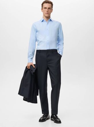 Mango Chemise 100 % coton slim-fit bleu ciel - Homme - XL - MANGO MAN