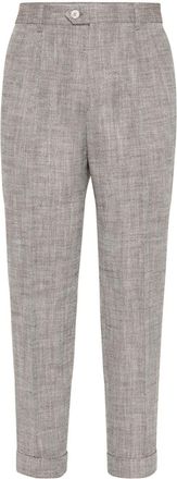 Brunello Cucinelli Klassische Hose mit Zickzackmuster - Braun